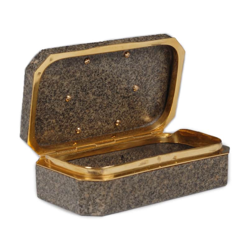 Gold Mounted Granite Snuff Box with Peter the Great Portrait Miniature ...